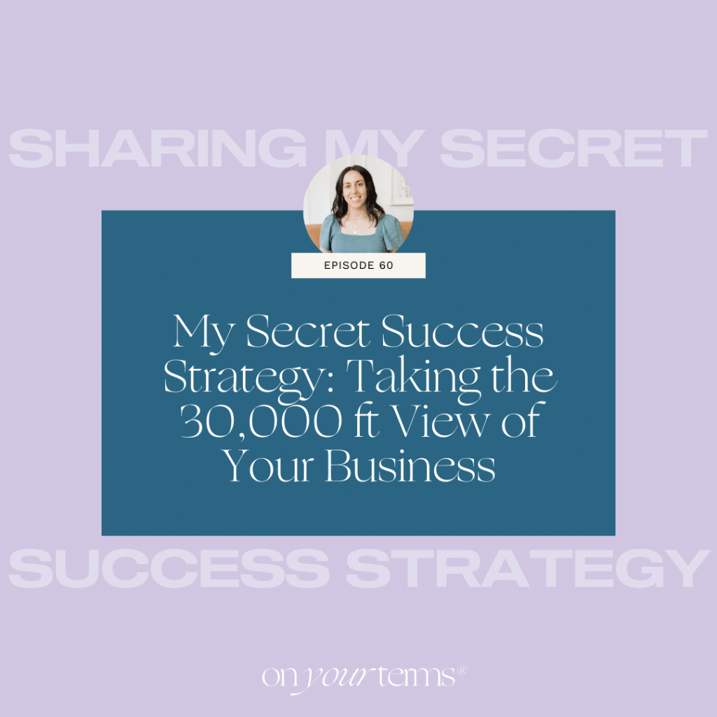 My Secret Success Strategy: Taking the 30,000 ft View of Your Business