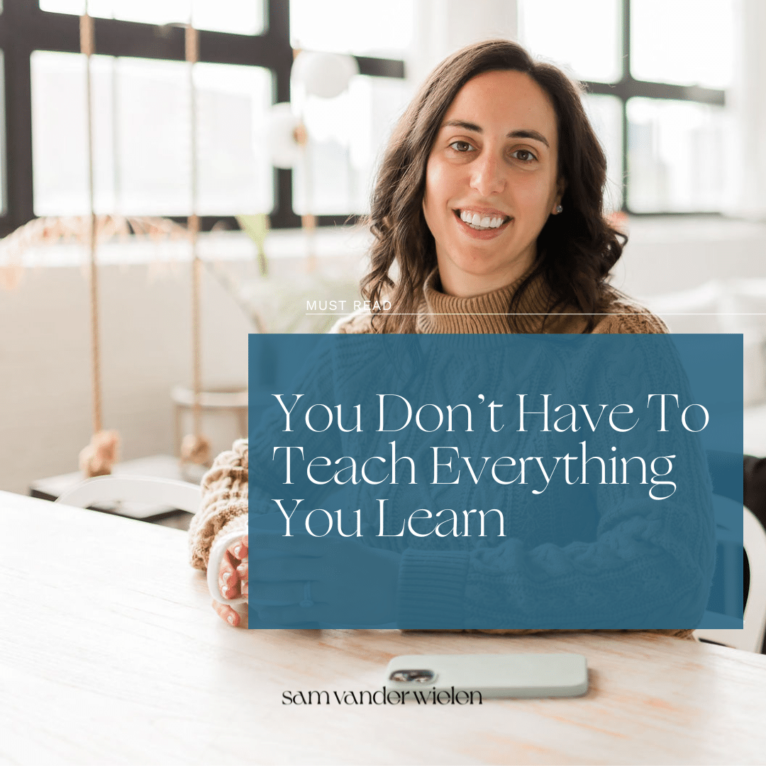 News Flash: You Don't Have to Teach Everything You Learn | Sam Vander ...