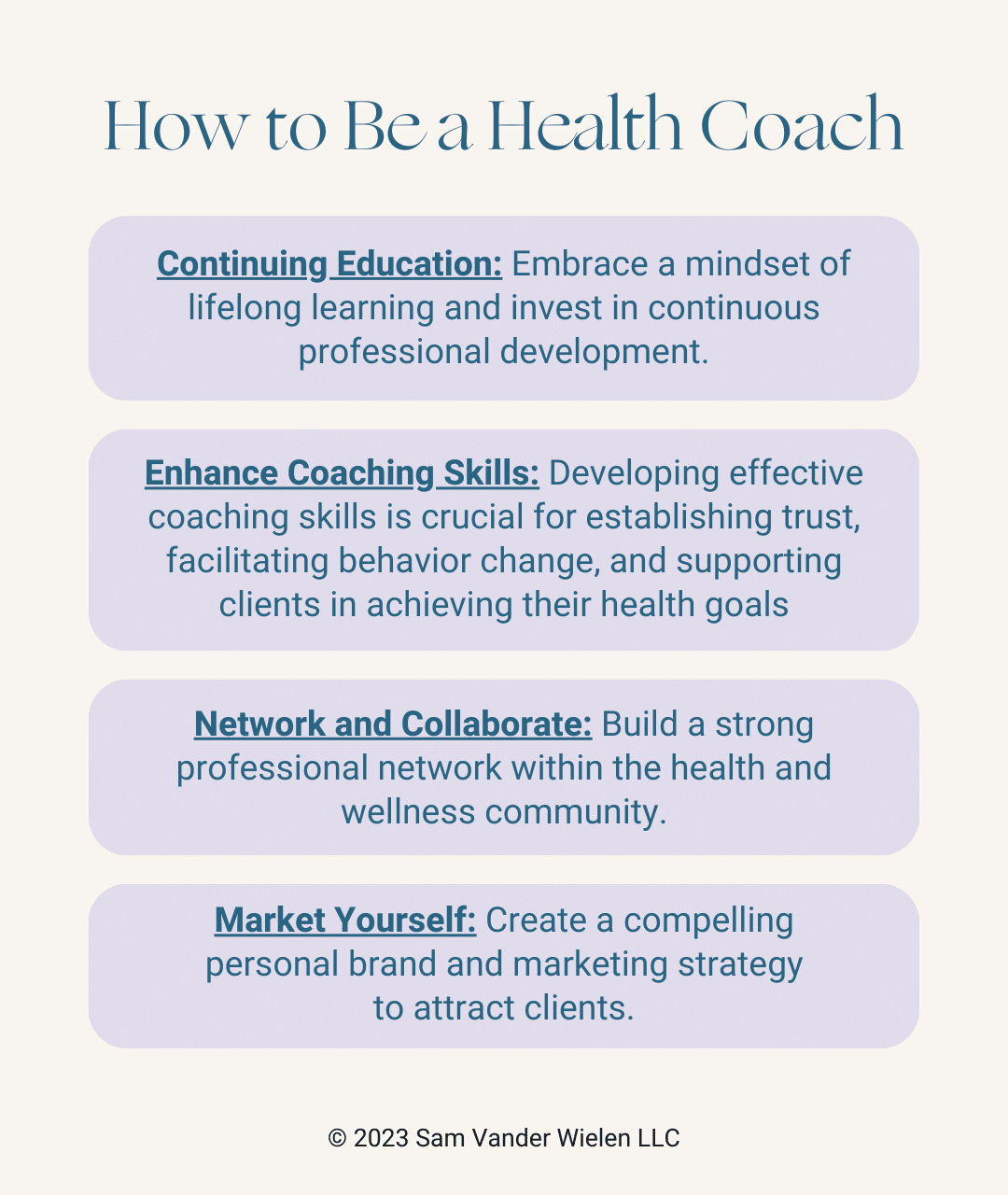How To Become A Health Coach | Sam Vander Wielen