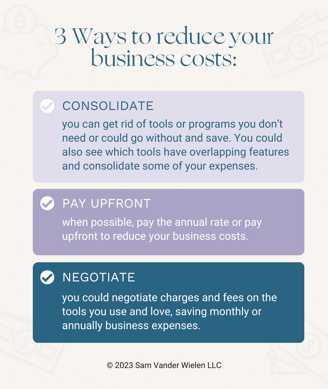 How to Reduce Your Business Costs | Sam Vander Wielen